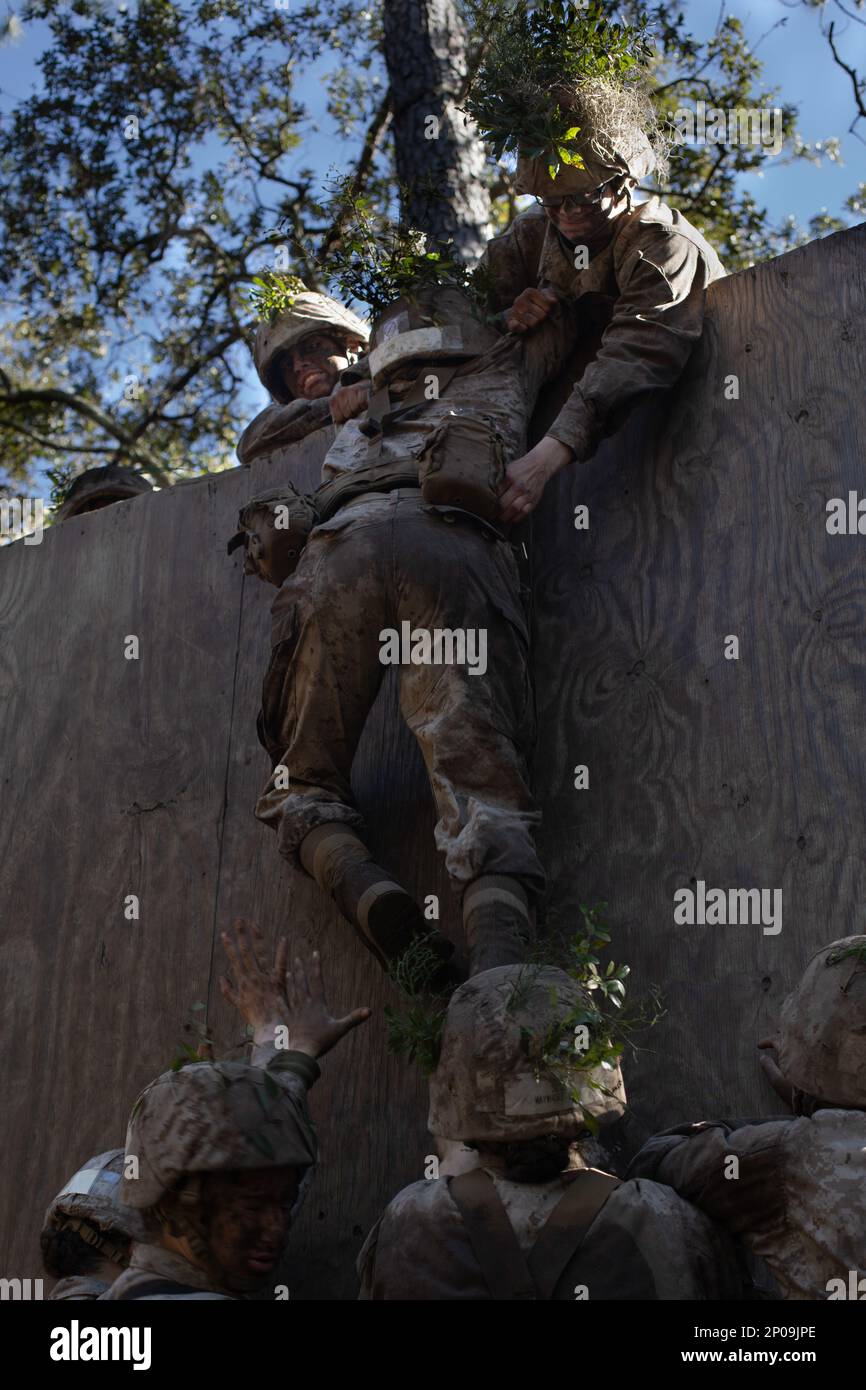 Recruits with Kilo Company, 3rd Recruit Training Battalion, take on the ...