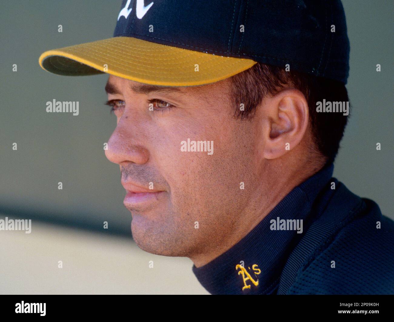10 Apr. 1995: Oakland Athletics pitcher Ron Darling (17) in the dugout ...