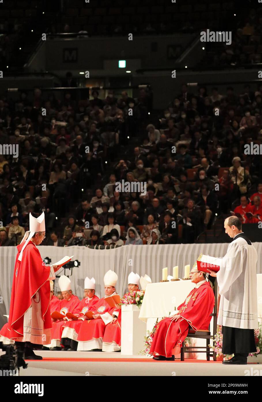 A photo shows the beatification ceremony for Japanese Christian warlord ...