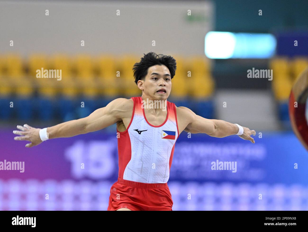 Doha, Qatar. 2nd Mar, 2023. Carlos Edriel Yulo of the Philippines ...