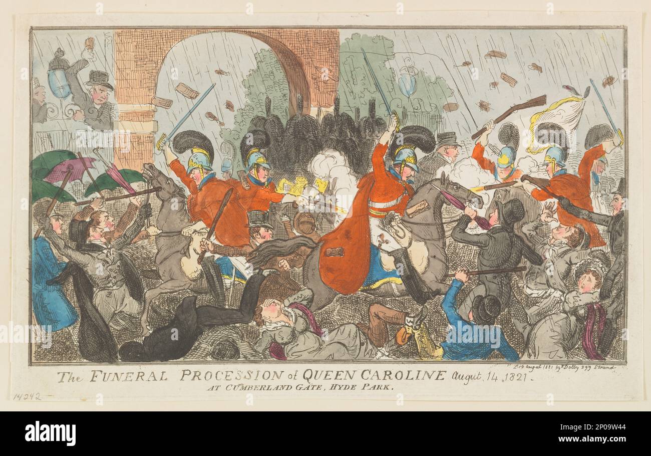 The funeral procession of Queen Caroline Augut sic, 14 1821 at ...