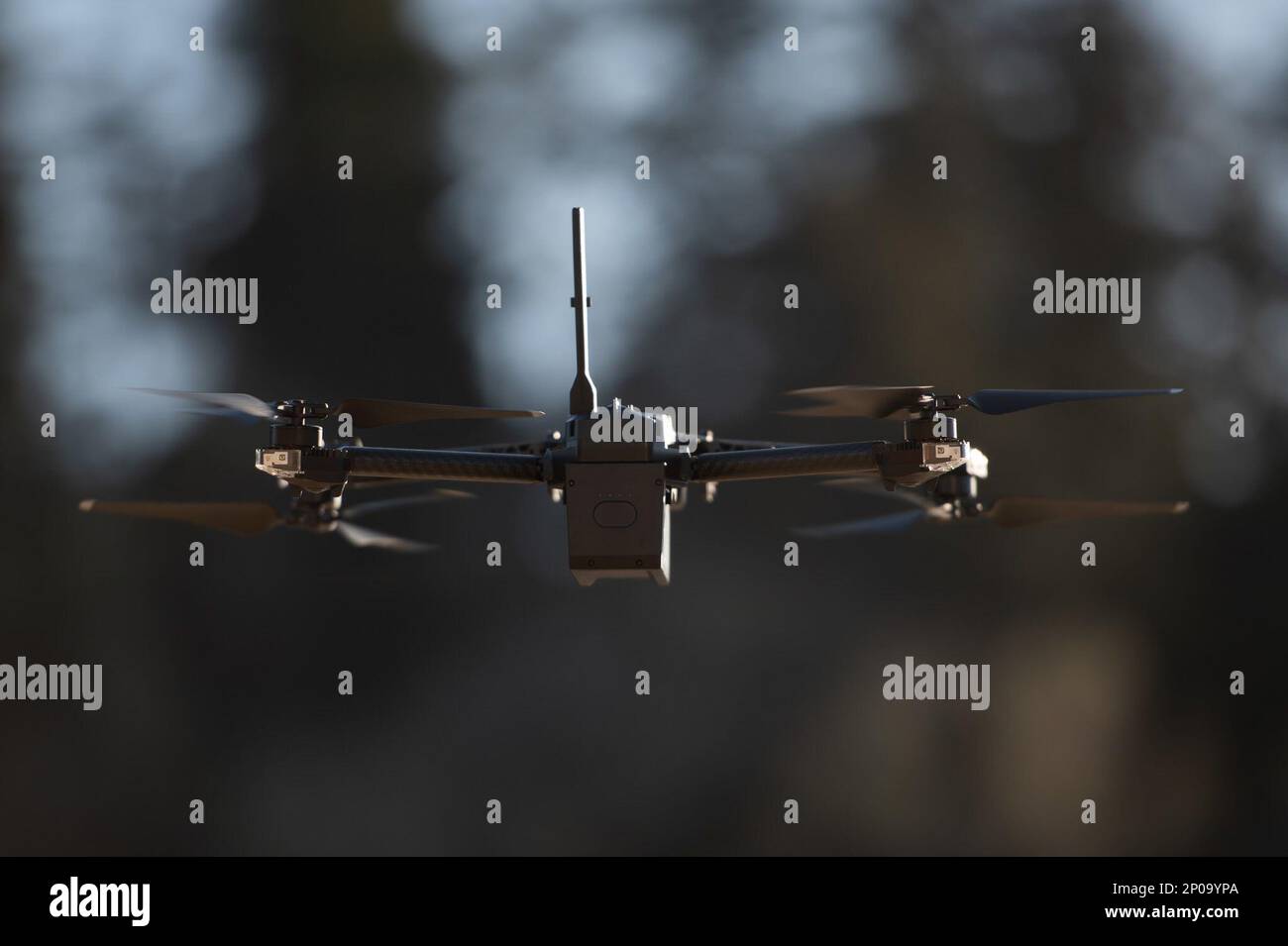 A Coast Guard unmanned aircraft system hovers during training in ...