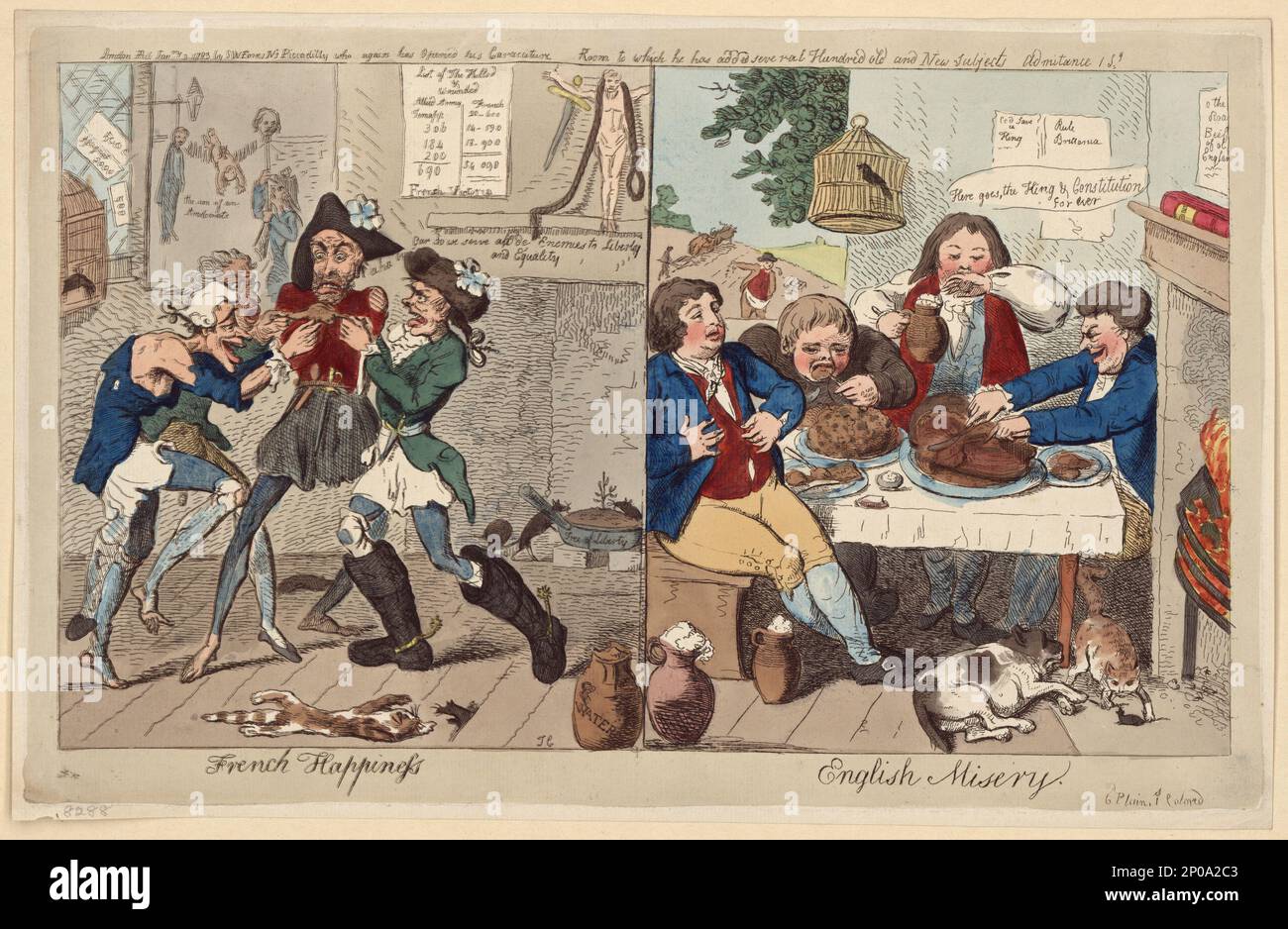 French happiness - English misery IC.. British Cartoon Prints Collection . France,History ...