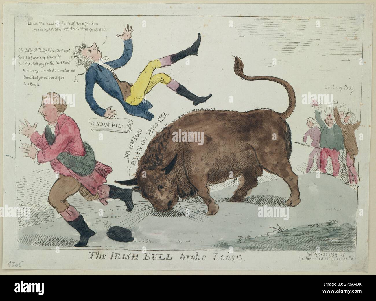 The Irish bull broke loose. British Cartoon Prints Collection . Pitt, William,1759-1806 ...