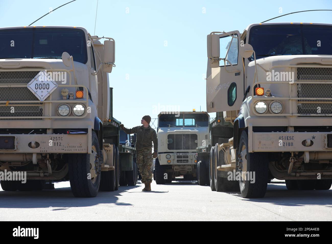 Sgt. Jace Schwager, an Army Motor Transport Operator with the 425th ...