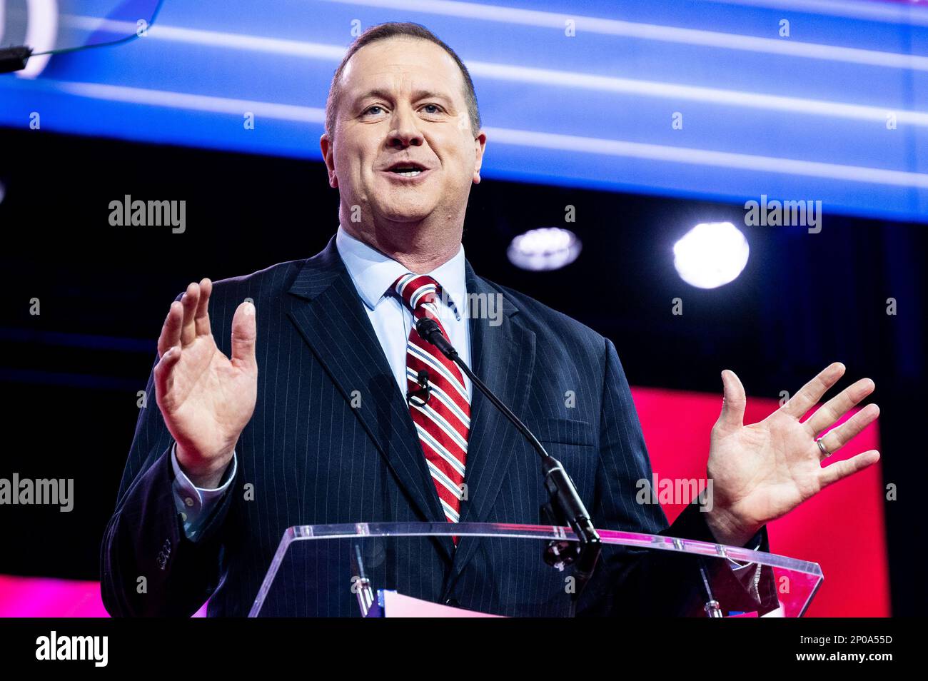 U.S. Senator Eric Schmitt (R-MO) speaking at the Conservative Political ...