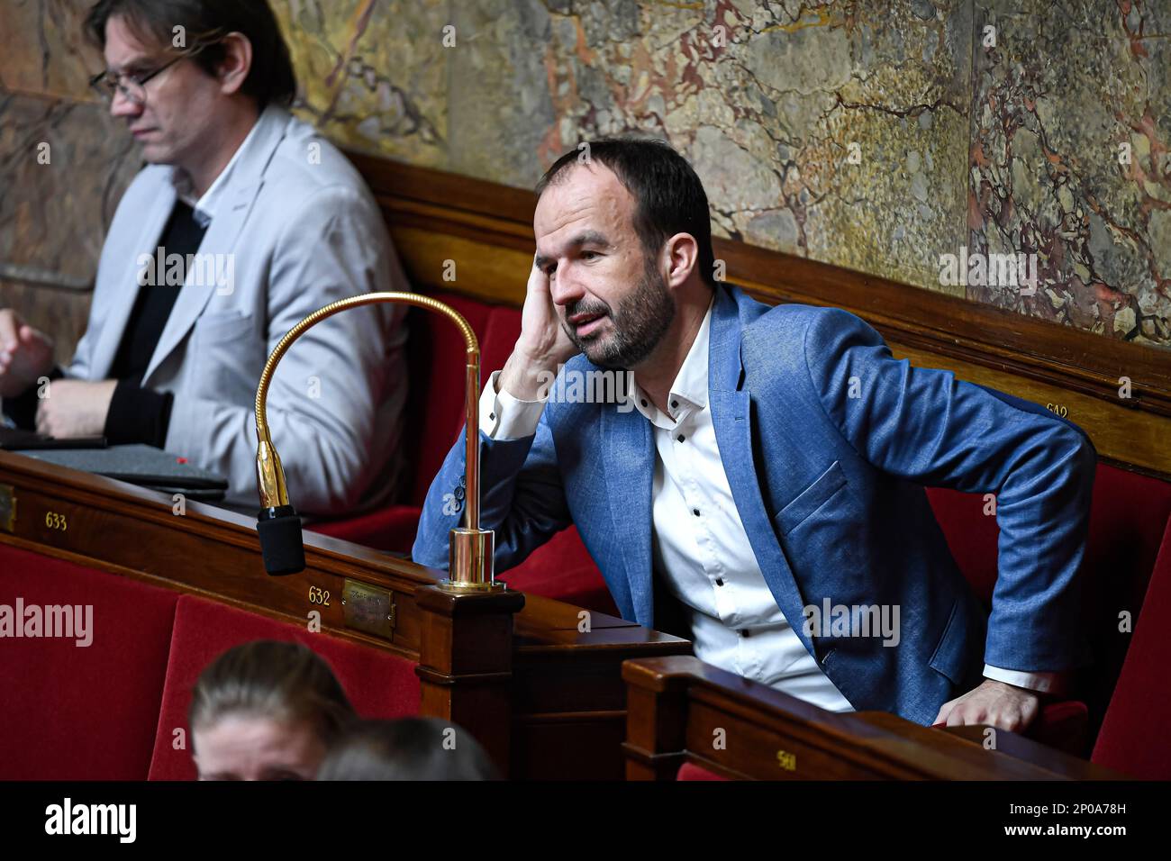Manuel Bompard (LFI, La France Insoumise, Nupes) during a session of ...