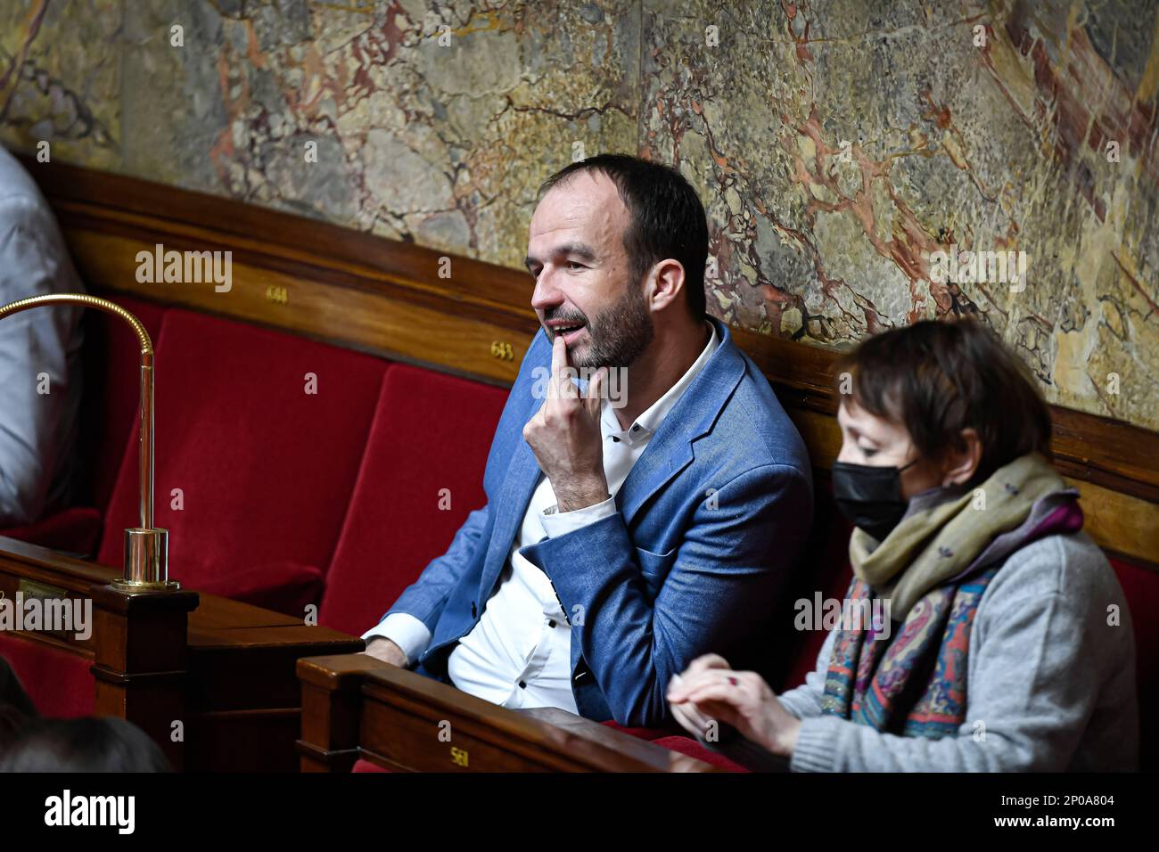 Manuel Bompard (LFI, La France Insoumise, Nupes) during a session of ...