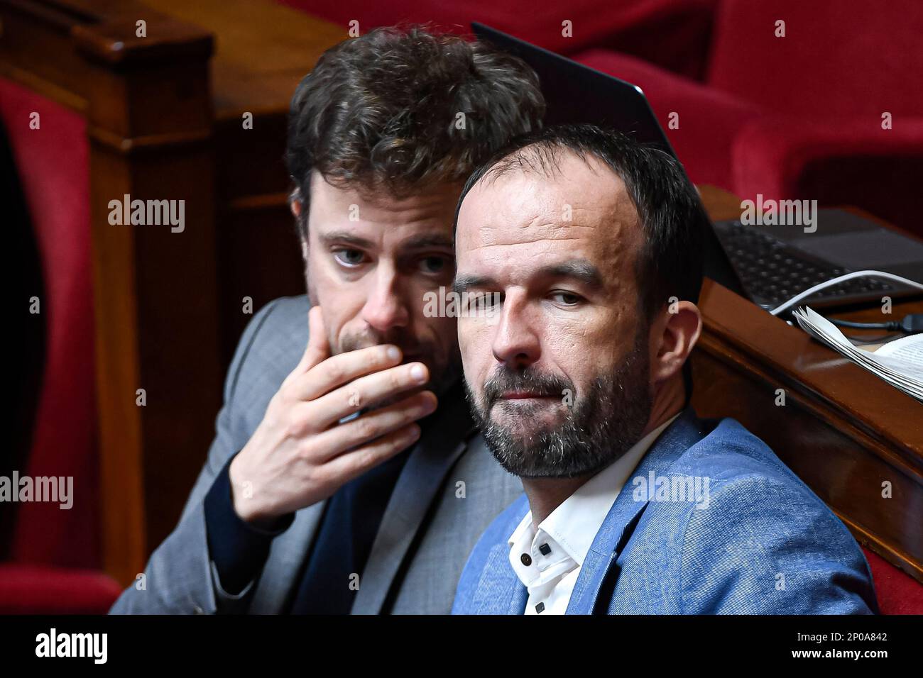 Manuel Bompard and Paul Vannier (LFI, La France Insoumise, Nupes ...