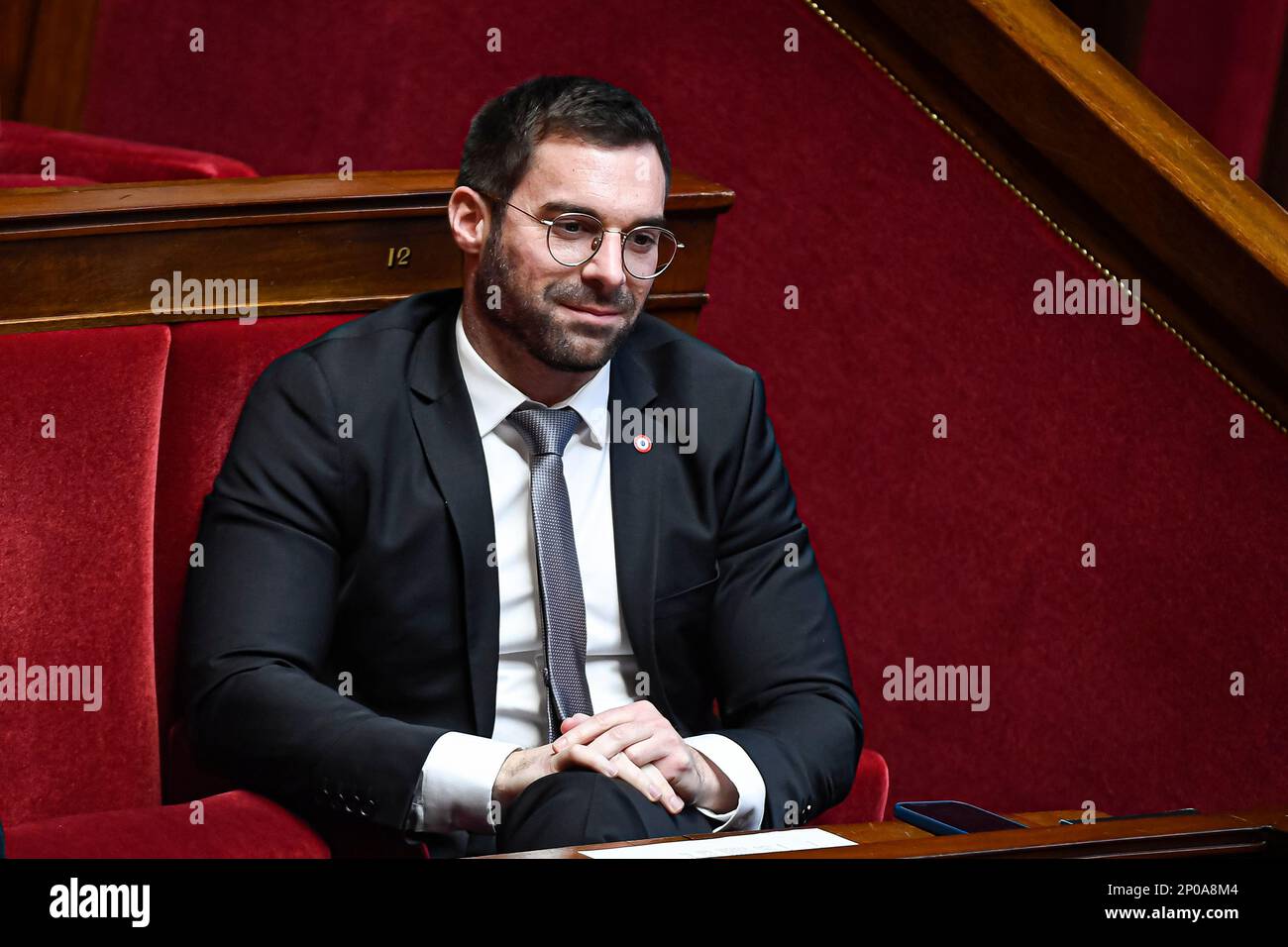 Julien Odoul (RN, Rassemblement National) during a session of questions ...