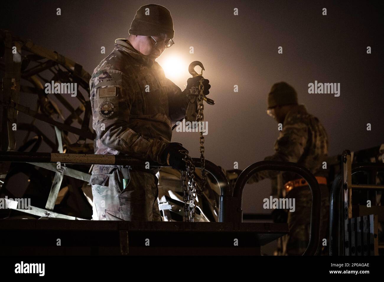 Senior Airmen Davonte Martinez, left, and Victor Davis, right, both ...