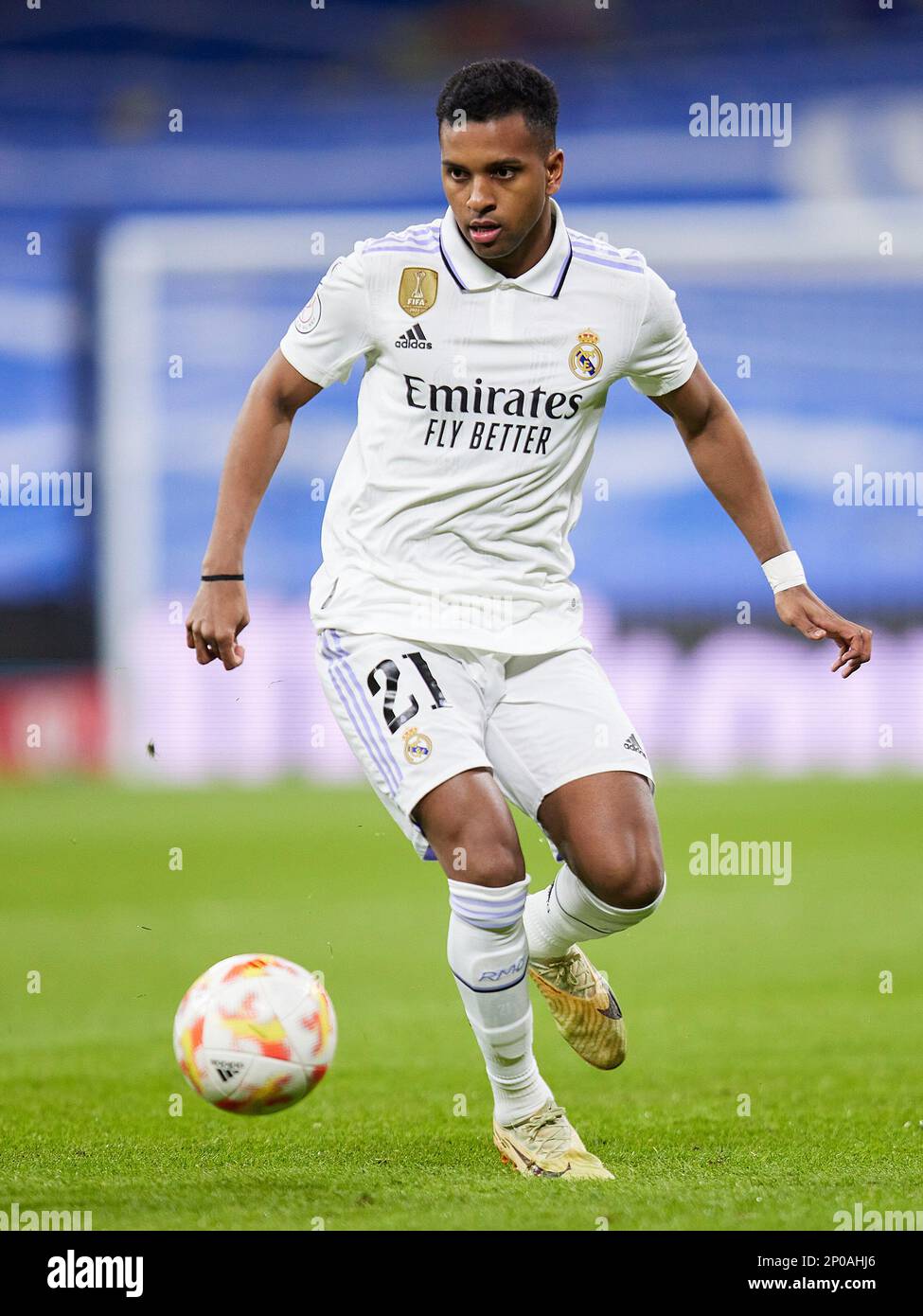 Rodrygo Goes of Real Madrid seen in action during the Spanish football ...