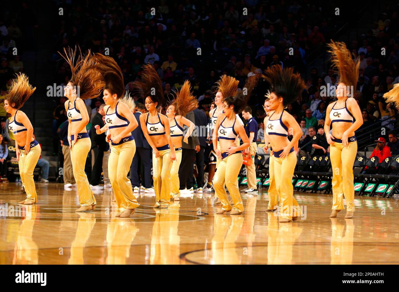ATLANTA, GA - JANUARY 28: The Georgia Tech cheer squad during the game ...