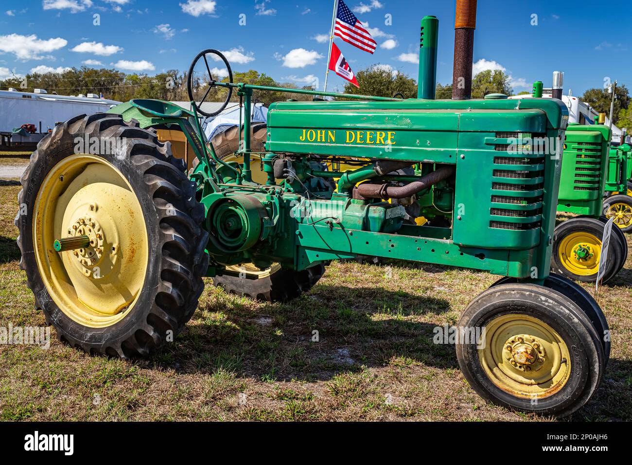 Fort Meade, FL - February 24, 2022: High perspective side view of a ...