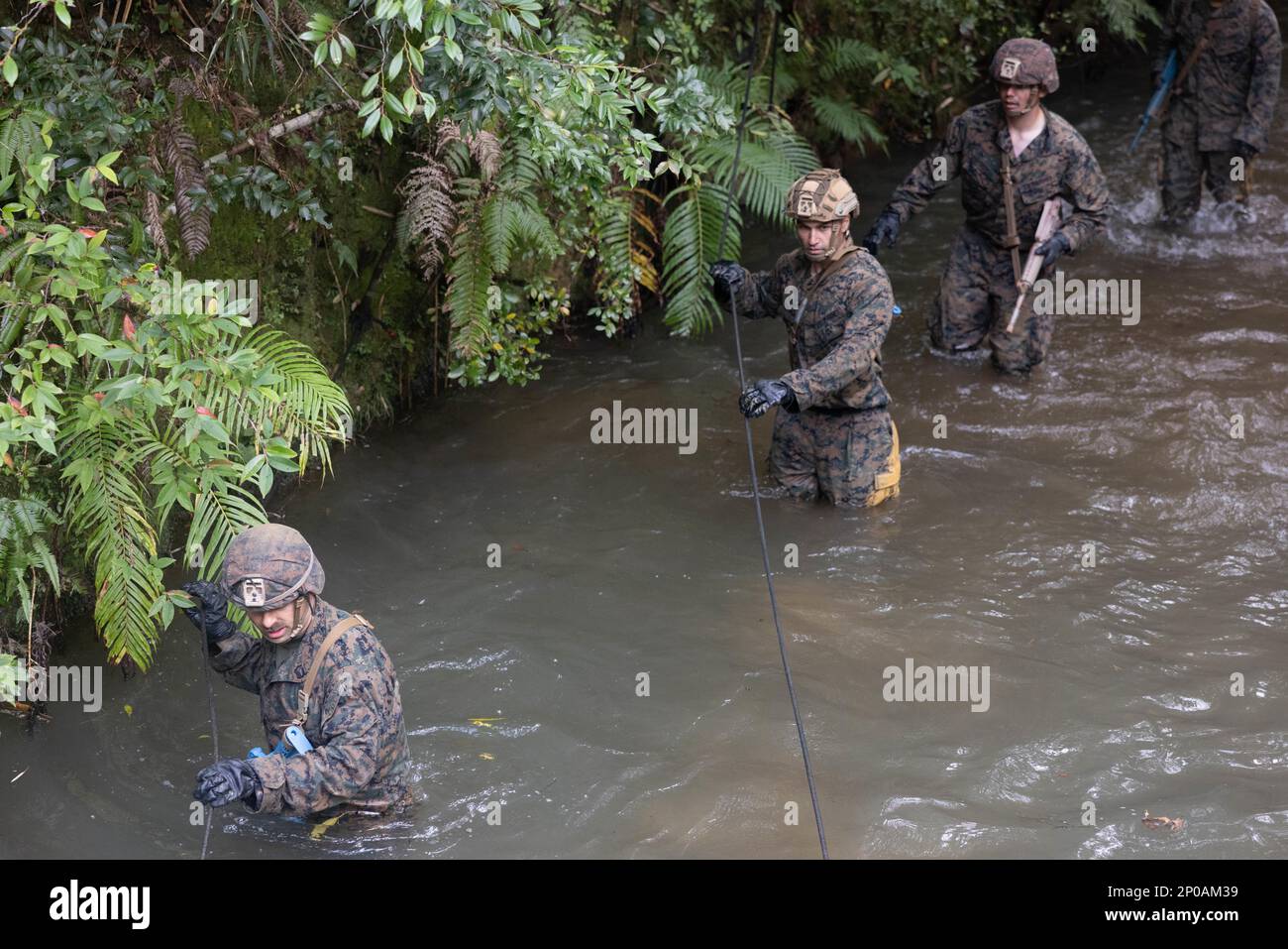 U.S. Marines with 3rd Battalion, 4th Marines, 3d Marine Division move ...