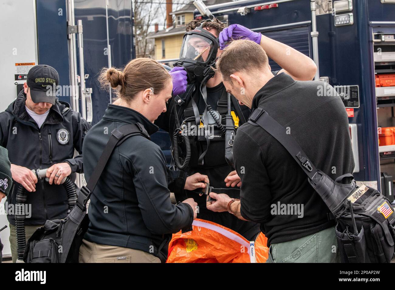 A three-person survey team element within the Ohio National Guard's ...