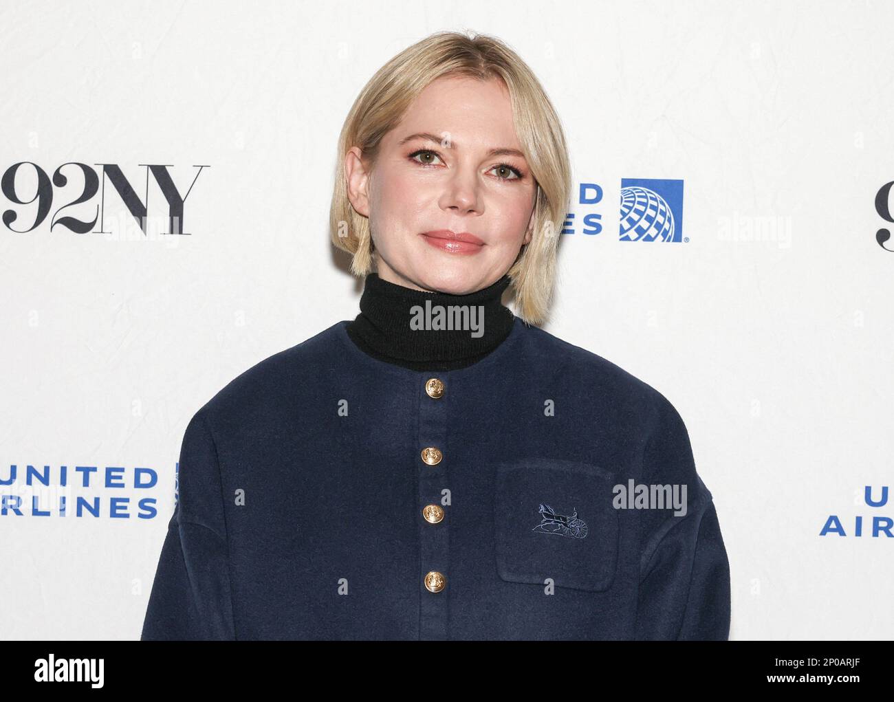 Michelle Williams poses backstage before discussing the film "The ...