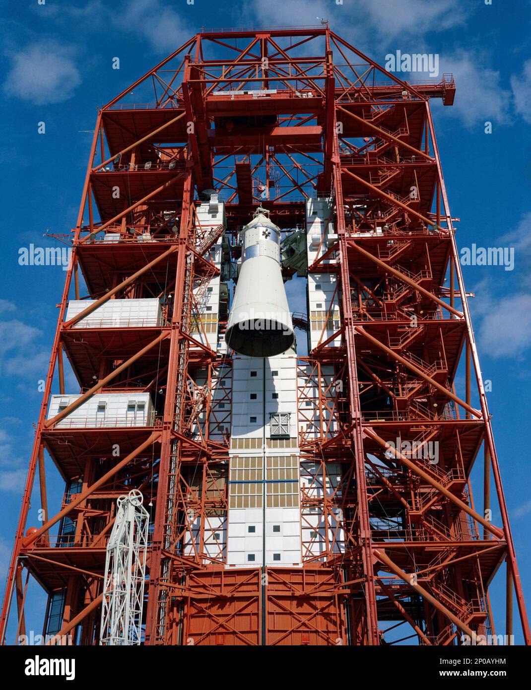 In this 1967 photo made available by NASA, the Apollo spacecraft is ...