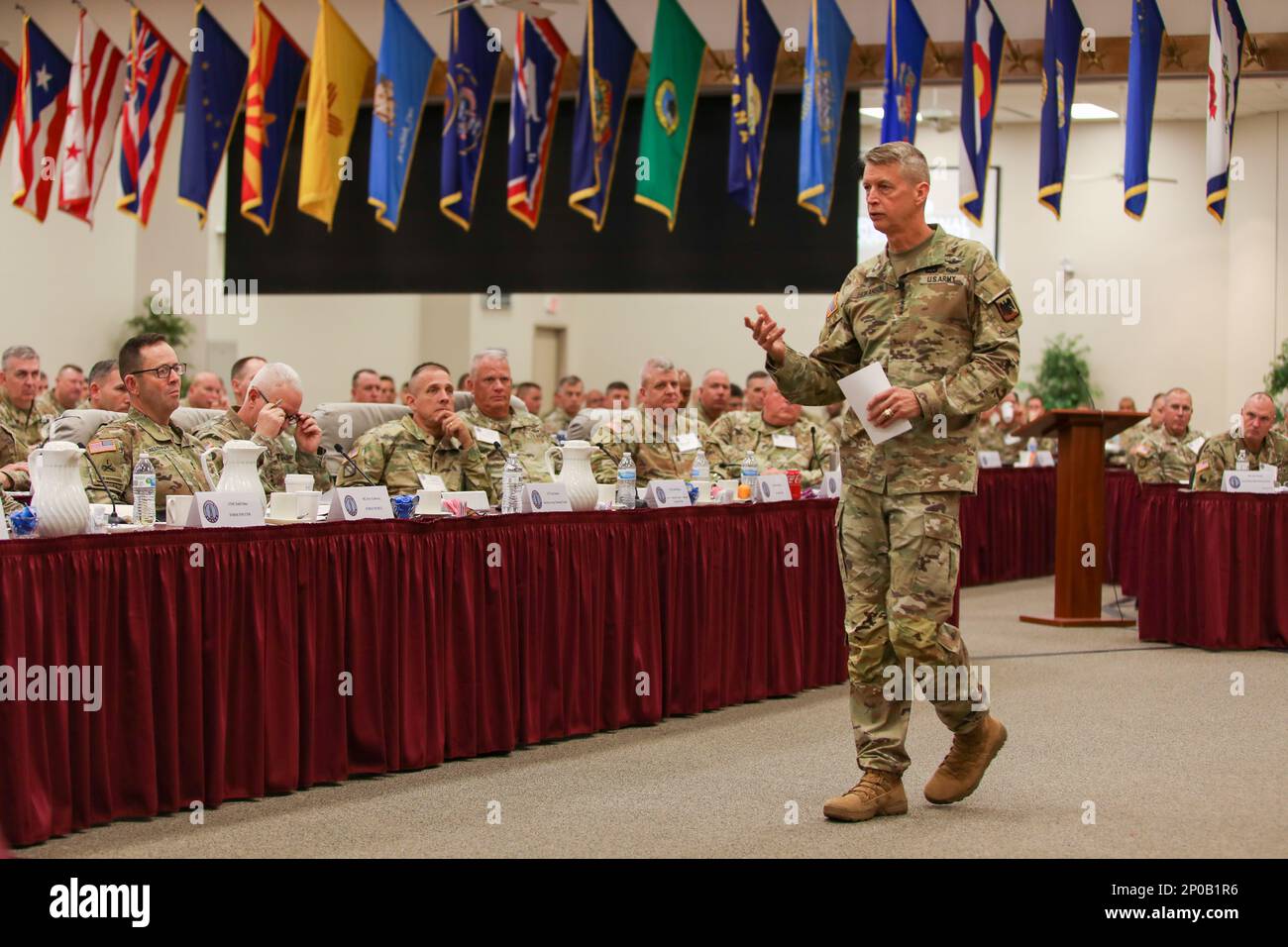 Army national guard green tab commanders conference hi-res stock ...