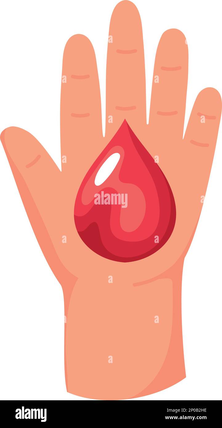 hand with blood drop Stock Vector Image & Art - Alamy