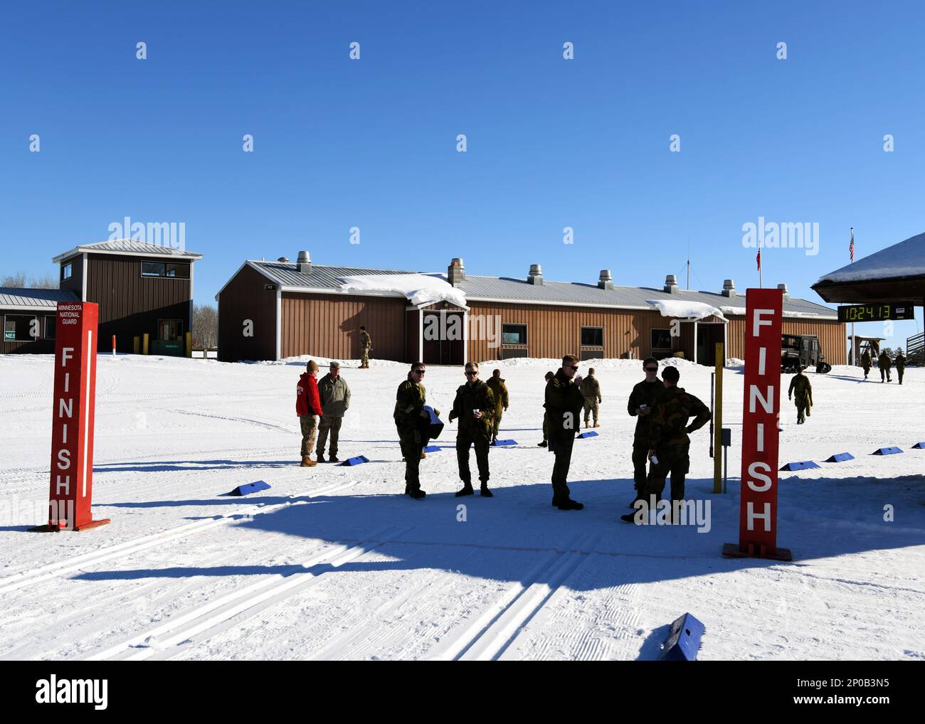 Members of the Norwegian Home Guard take part in a biathlon during ...