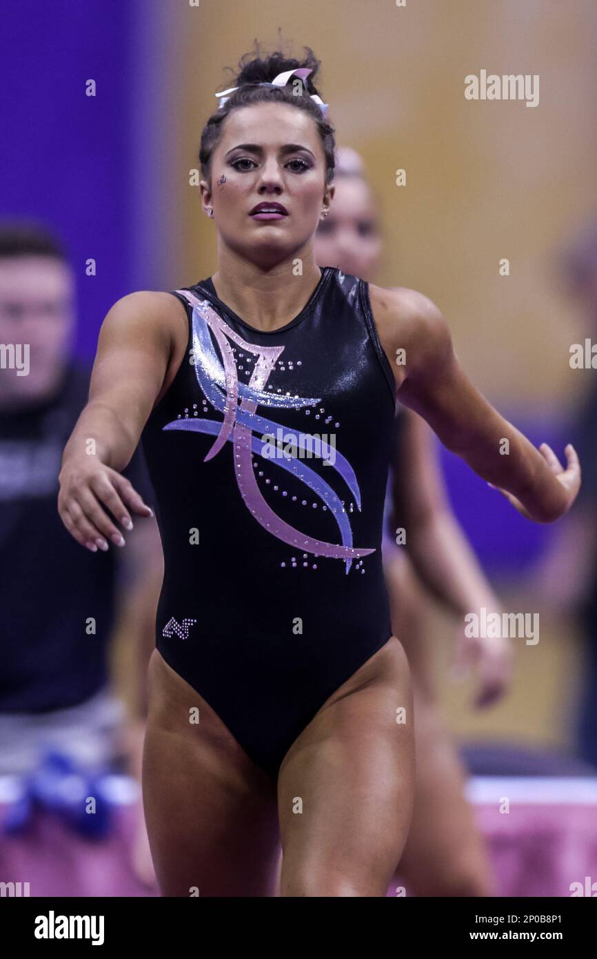 BATON ROUGE, LA - JANUARY 20: LSU Lexie Priessman warming up before the ...