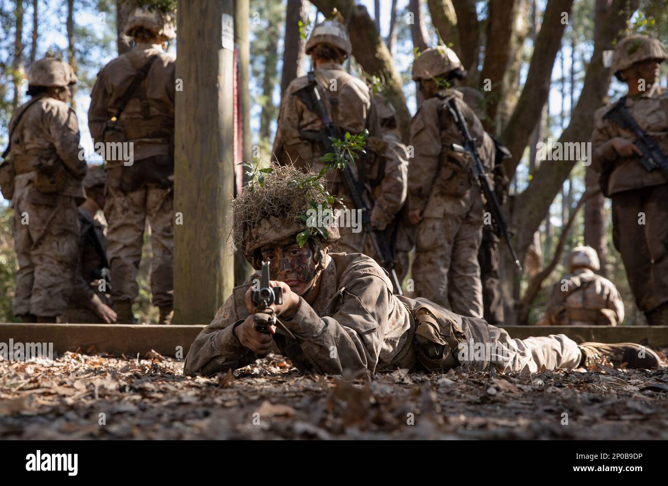 Recruits with Kilo Company, 3rd Recruit Training Battalion, take on the ...