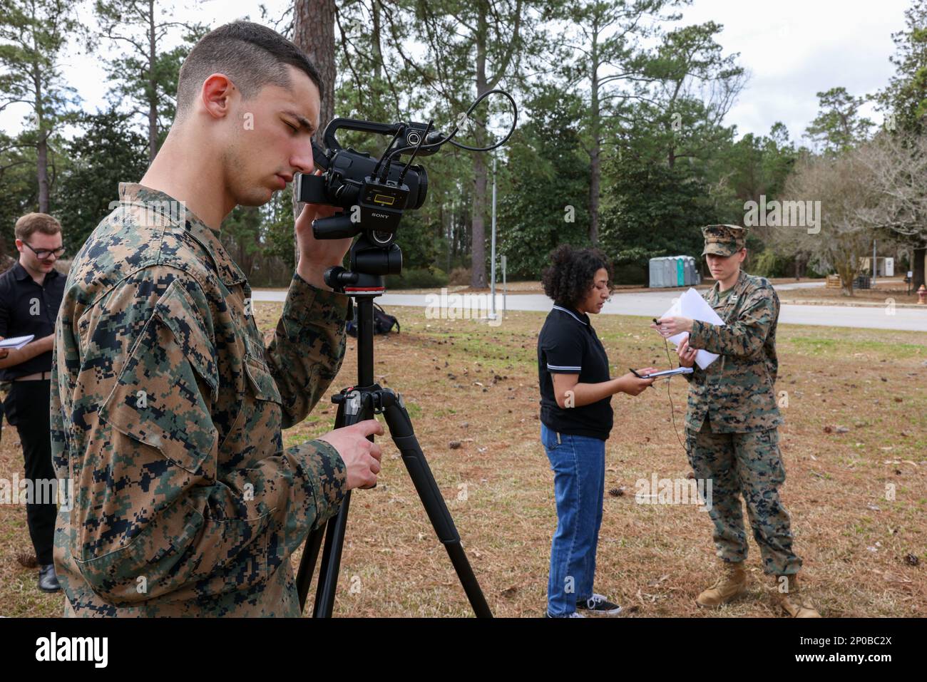 U.S. Marine Corps Pfc. Adam Scalin, a combat videographer with II ...