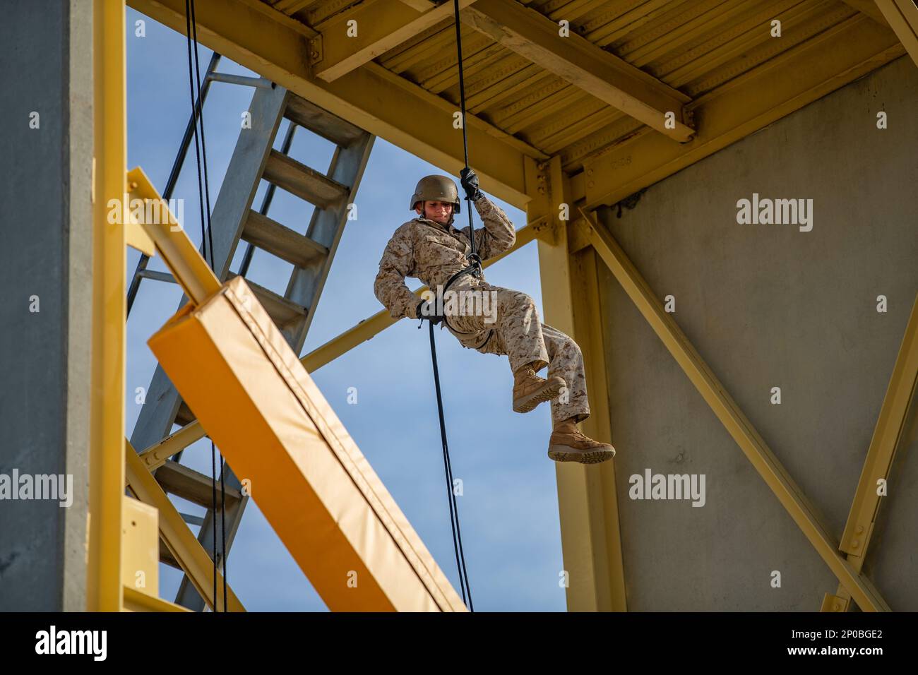 A new U.S. Marine with Bravo Company, 1st Recruit Training Battalion ...