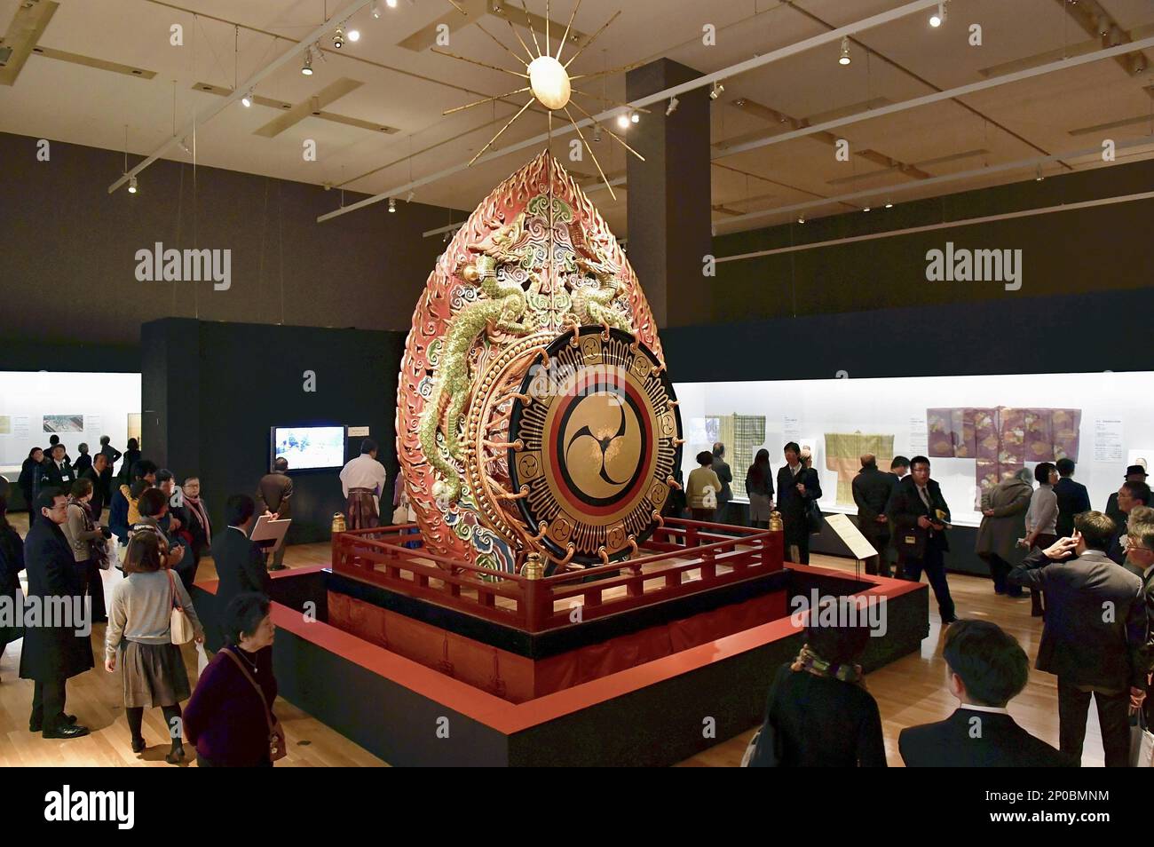 A photo shows Reproduction of “Dadaiko”, large festival drum shown at ...