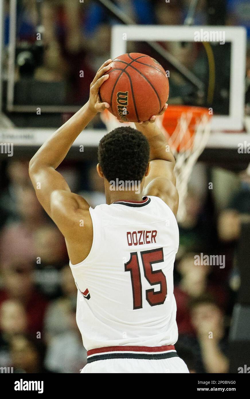 January 18, 2017: South Carolina guard PJ Dozier (15) goes for the ...