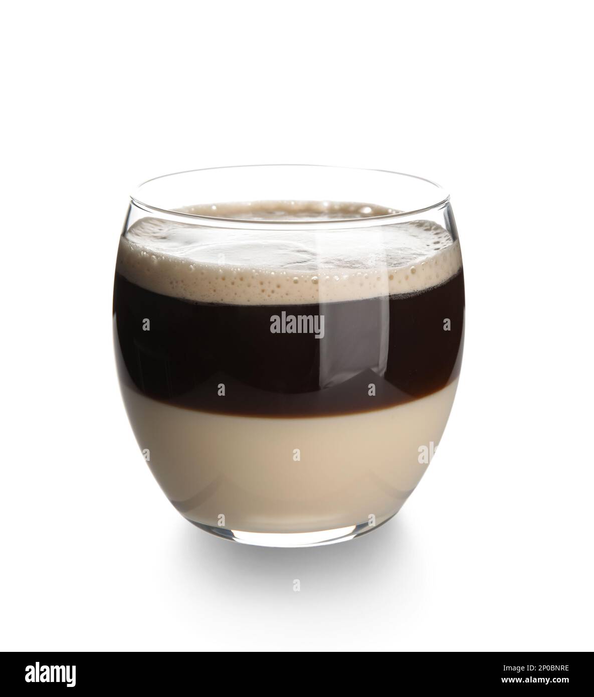 Glass of delicious Cafe Bombon isolated on white background Stock Photo ...