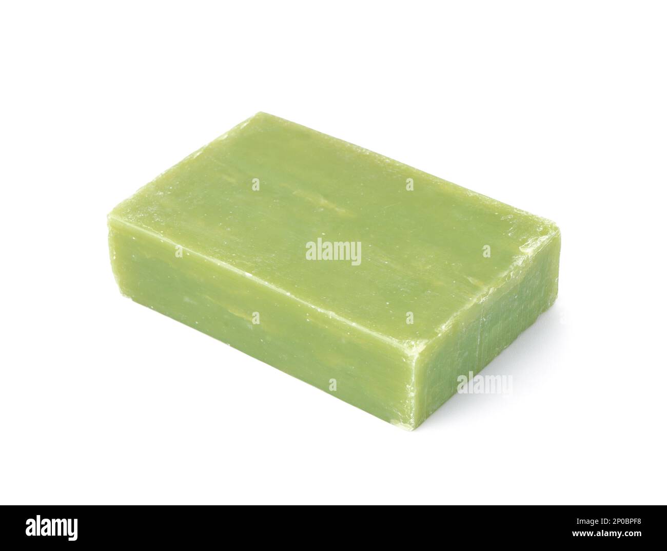 Green soap bar on white background Stock Photo - Alamy