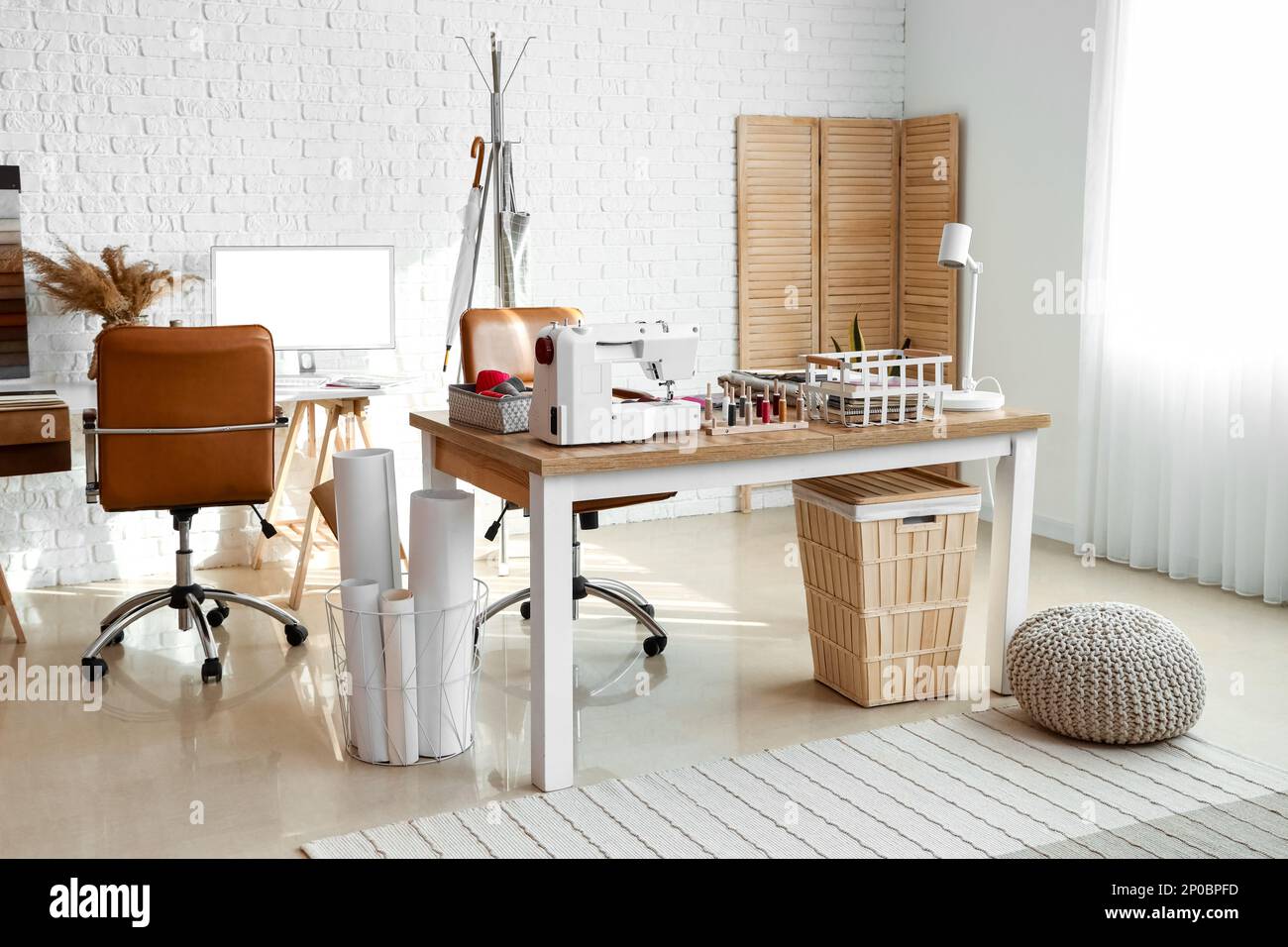 Interior clothing workshop with tables hi-res stock photography and ...