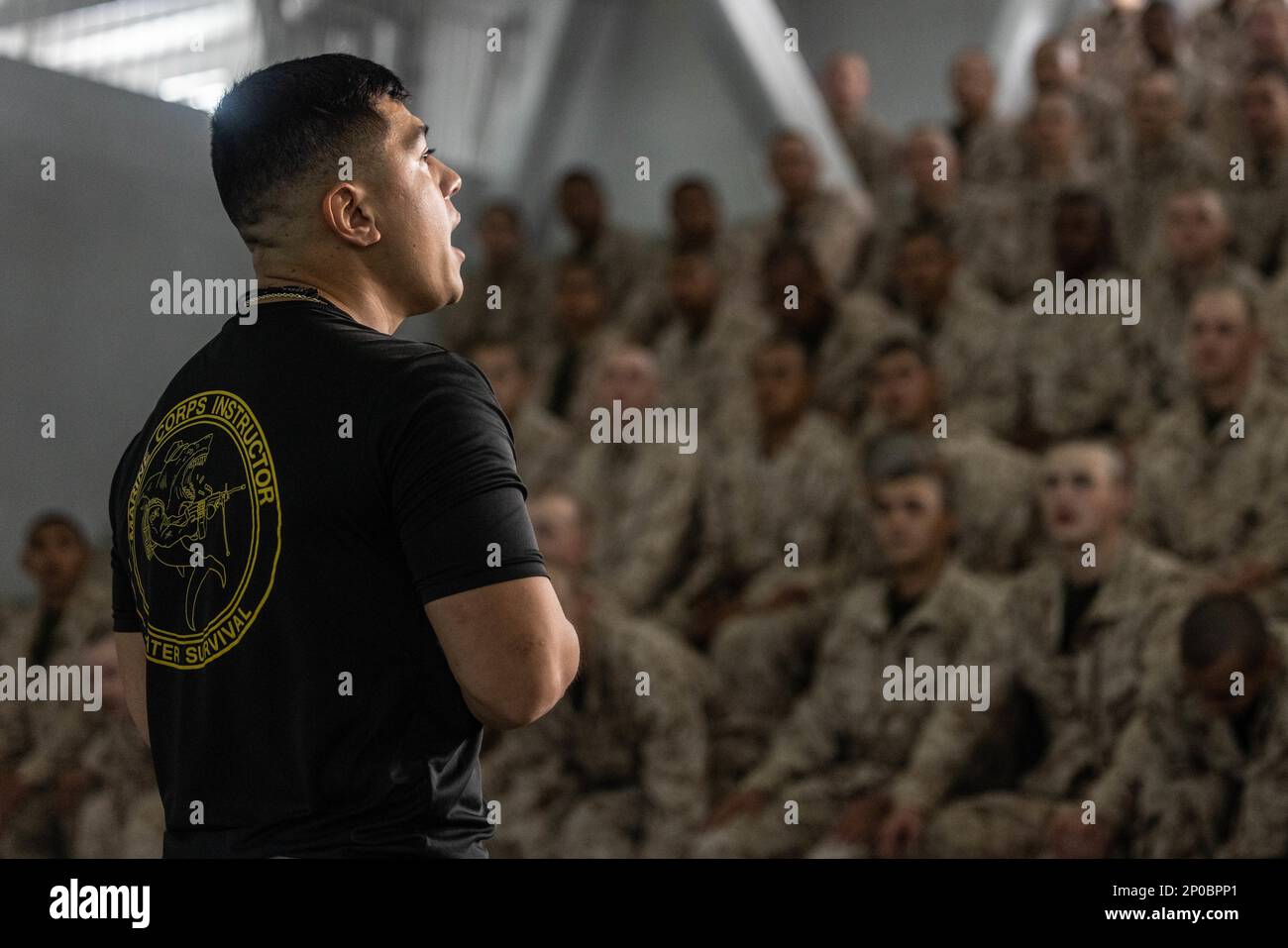 U.S. Marine Corps Sgt. David Baza, a Marine Corps Instructor of Water ...