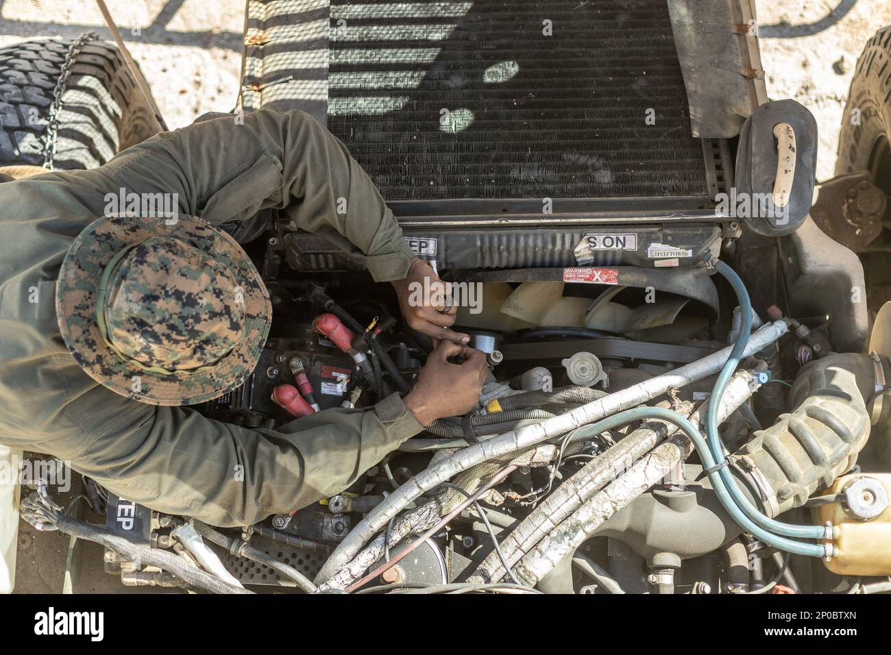 U.S. Marine Corps Sgt. Ryan Hill, a motor transport maintenance ...
