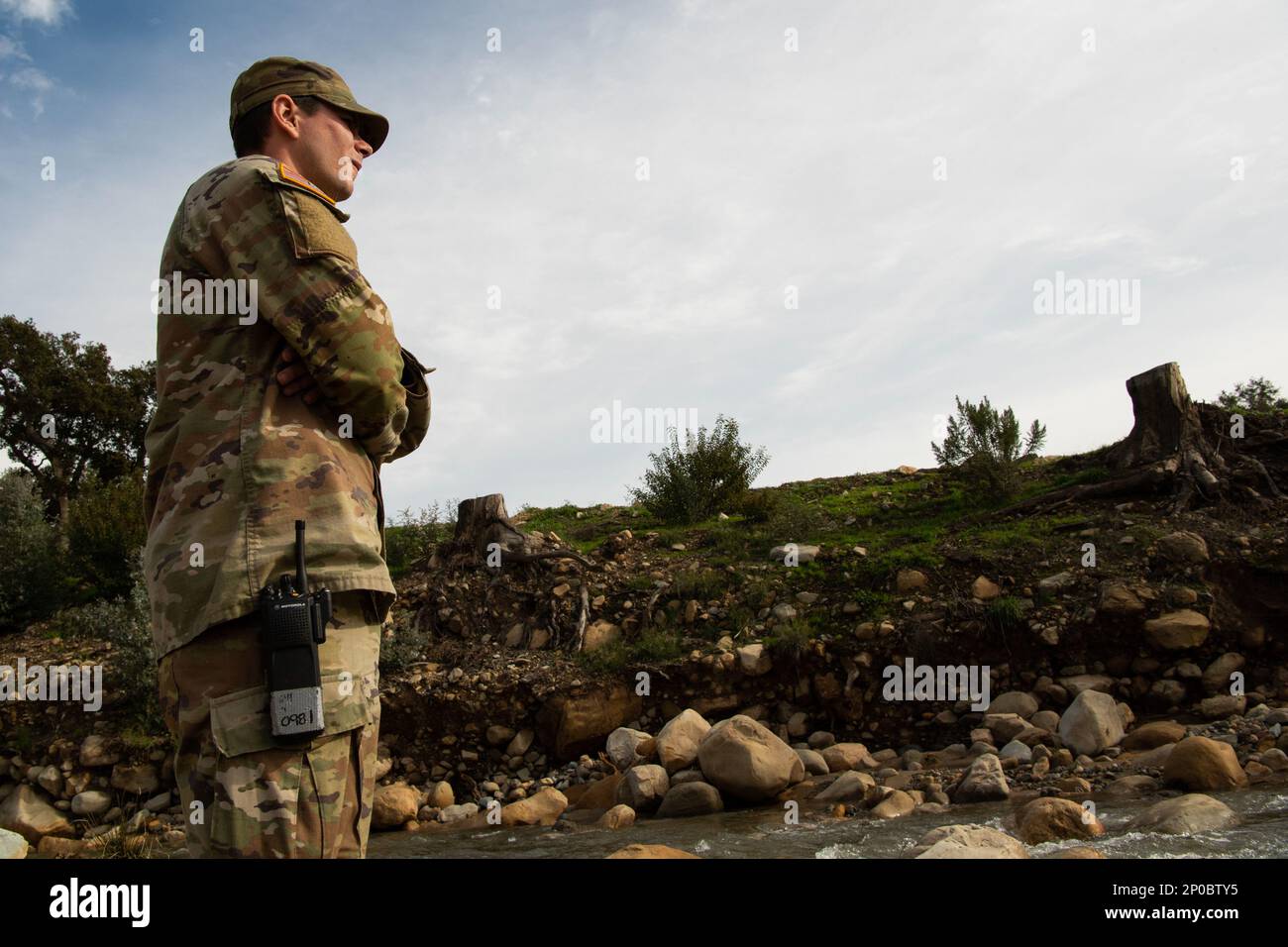 U.S. Army 2nd Lt. Johnny French, platoon leader with the California ...