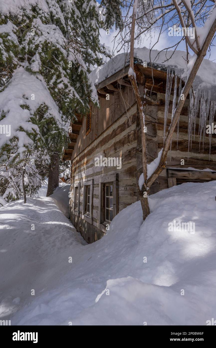 View of the Owl Bar at Sundance Resort in winter, also known as ...