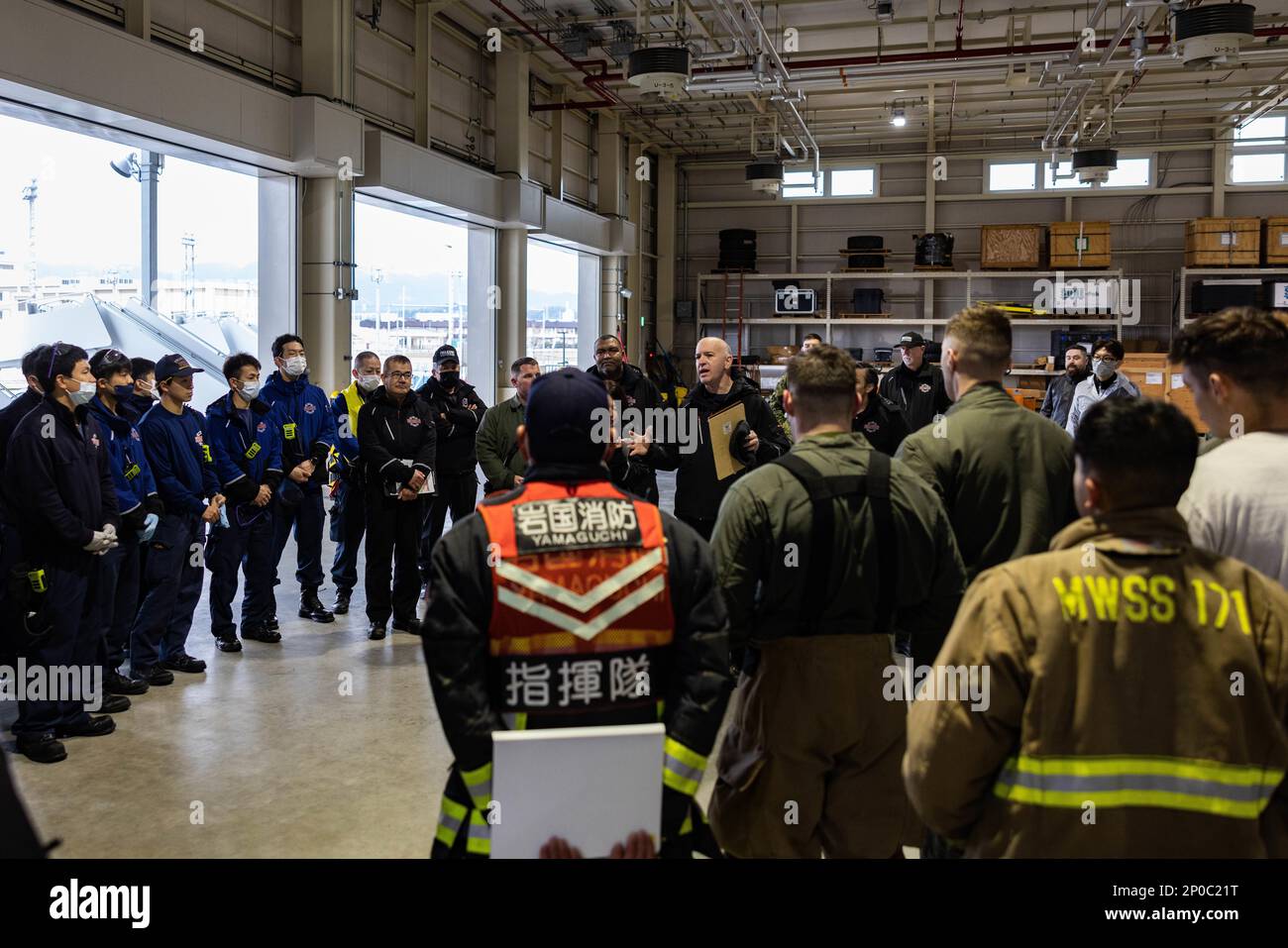 The Marine Corps Air Station Iwakuni Fire Department deputy fire chief ...