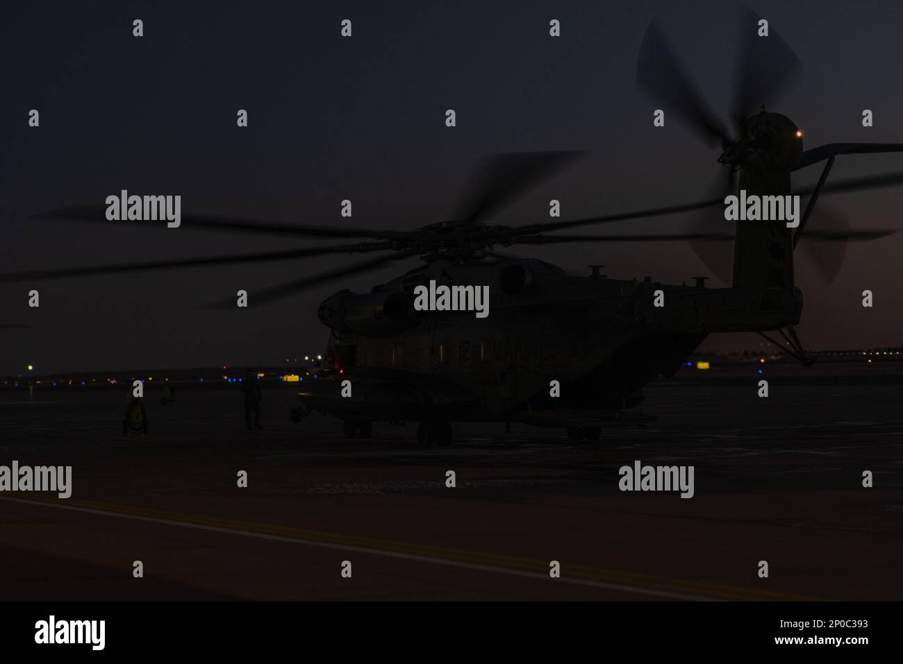 U.S. Marines with Marine Heavy Helicopter Squadron (HMH) 464 prepare ...