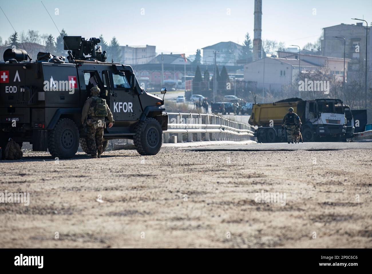 KFOR Regional Command-East (RC-East) clears a bridge in Mitrovica ...