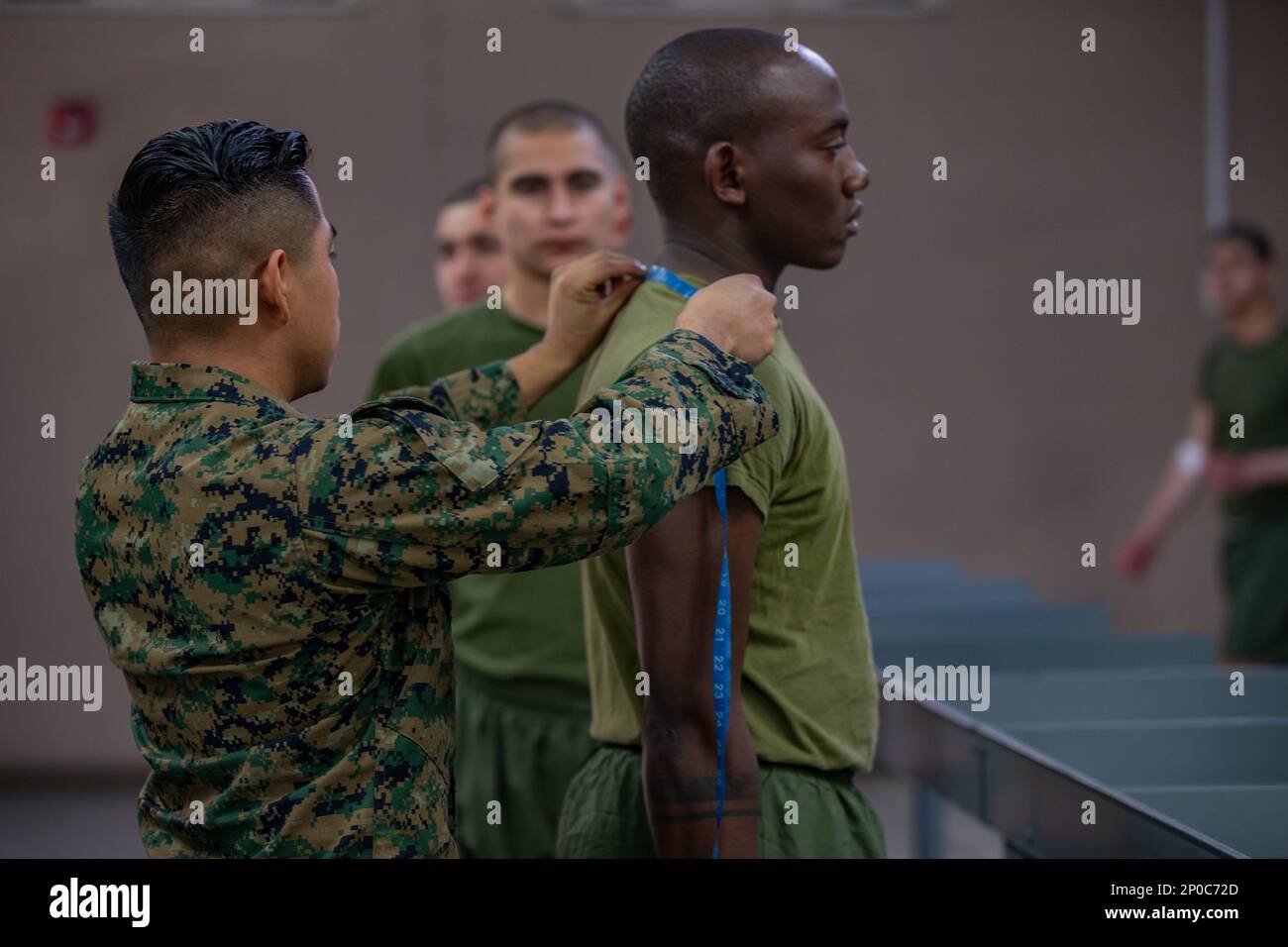 A U.S. Marine Corps recruit with Mike Company, 3rd Recruit Training ...