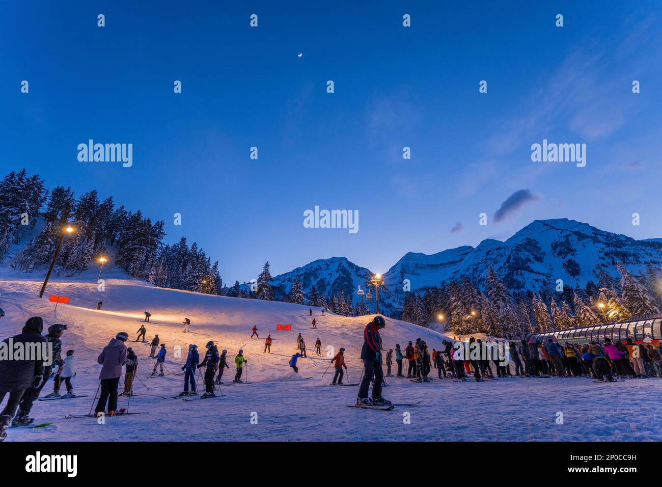 People night skiing at Sundance Resort, also known as Sundance Mountain ...