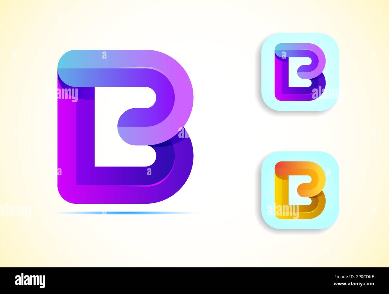Abstract origami letter B logo design template. Flat style application ...