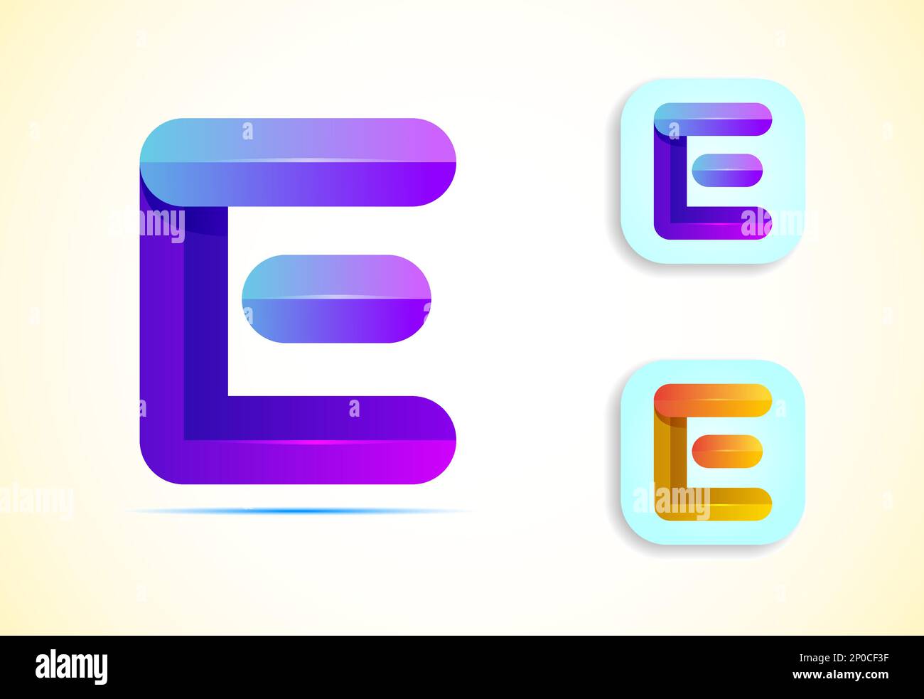 Abstract origami letter E logo design template. Flat style application ...