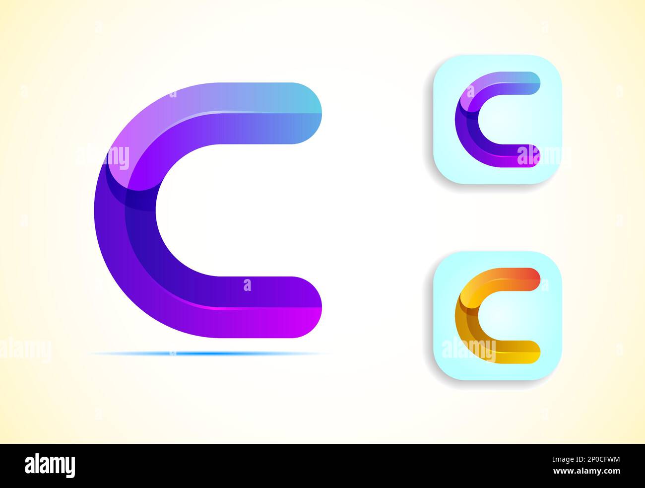 Abstract origami letter C logo design template. Flat style application ...