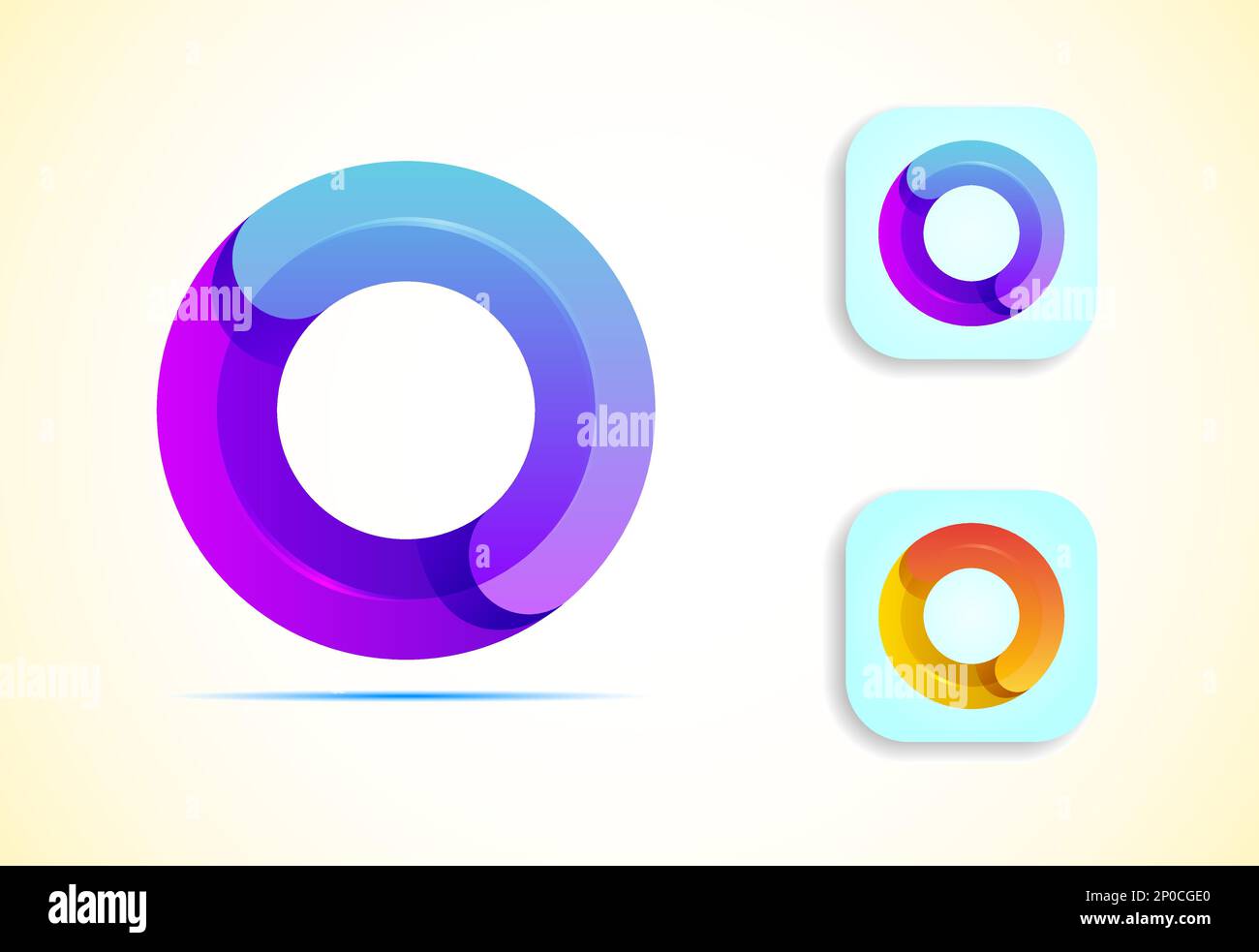 Abstract origami letter O logo design template. Flat style application ...