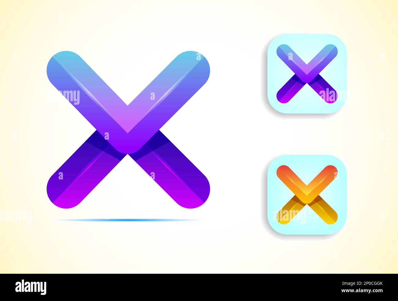 Abstract origami letter X logo design template. Flat style application ...