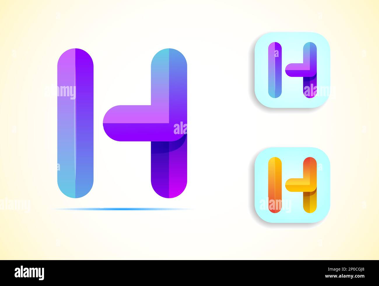 Abstract origami letter H logo design template. Flat style application ...