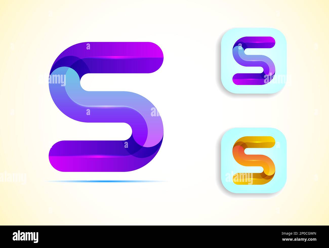 Abstract origami letter S logo design template. Flat style application ...